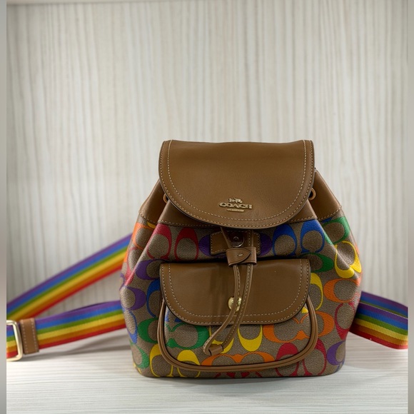 Coach | Bags | Coach Tan And Multicolor Womens Backpack | Poshmark